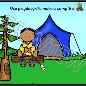 Camping Theme Playdough Mat, Camping Theme Learning, Camping Theme ...
