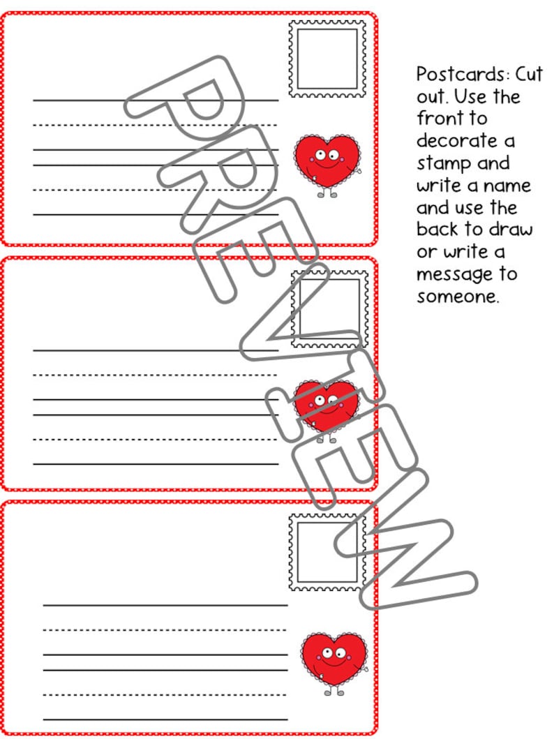 Valentine's Day Dramatic Play Set, Valentine's Day Post Office, Post ...