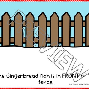 Gingerbread Man Interactive Book, Gingerbread Man Prepositions ...