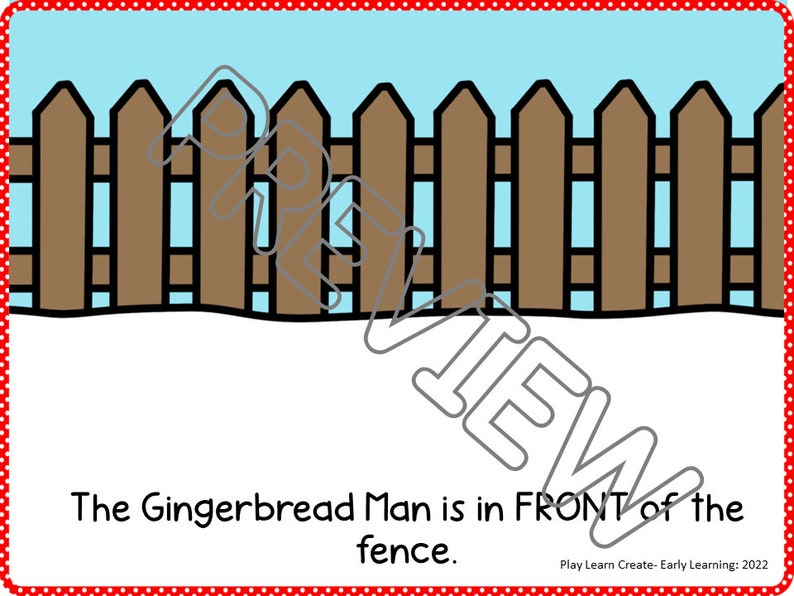 Gingerbread Man Interactive Book, Gingerbread Man Prepositions ...