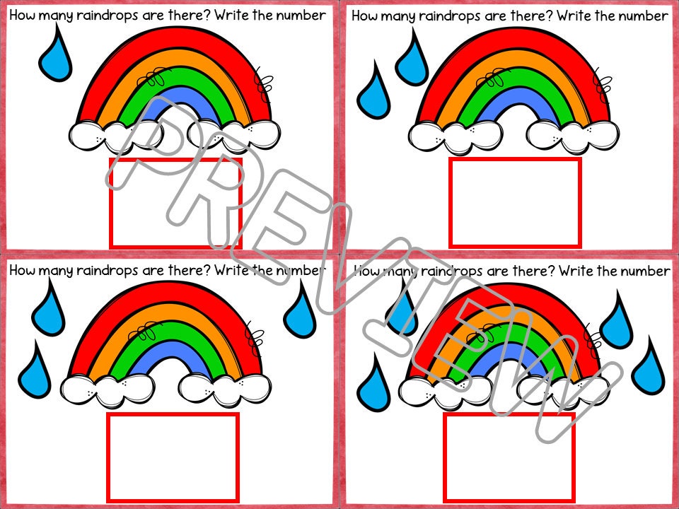Rainbow, Spring Task Cards, Number Printables Activities, Preschool ...