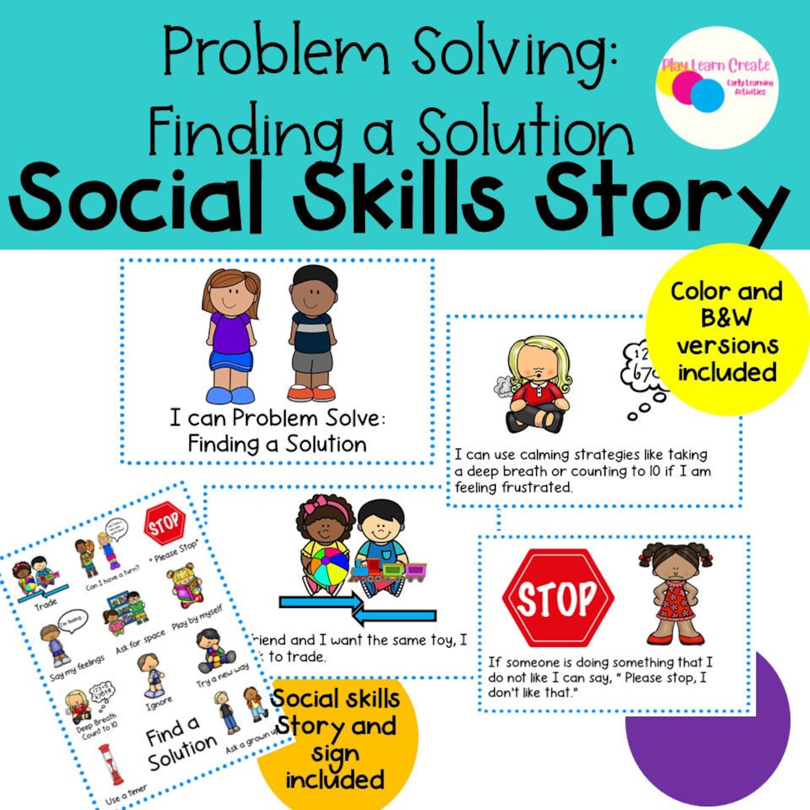 Problem Solving Strategies, Social Skills Story, Find a Solution ...