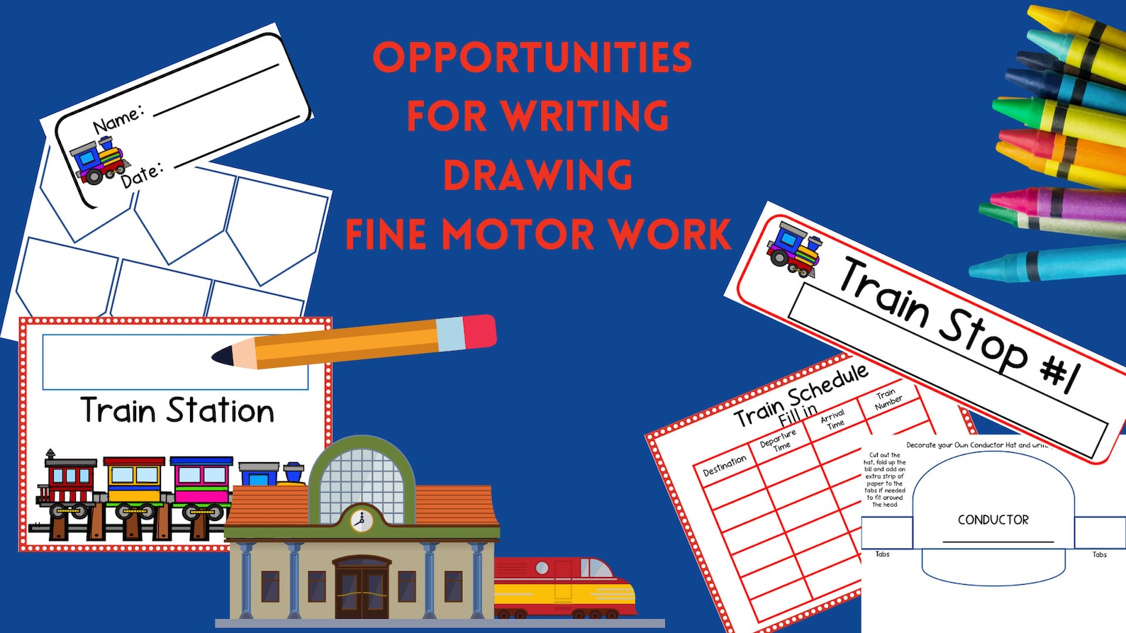 Train Station Dramatic Play, Pretend Play, Printable Play Kit, for ...