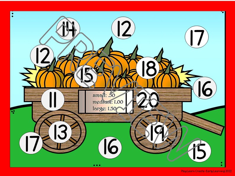 Fall Theme Math Game for Preschool, Roll and Cover Math Activity ...