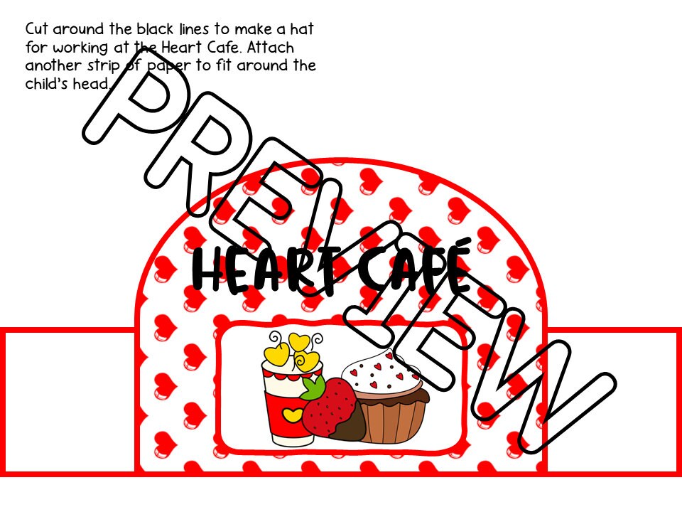 Valentine's Day Dramatic Play Set, Heart Cafe Play, Pretend Play Coffee ...