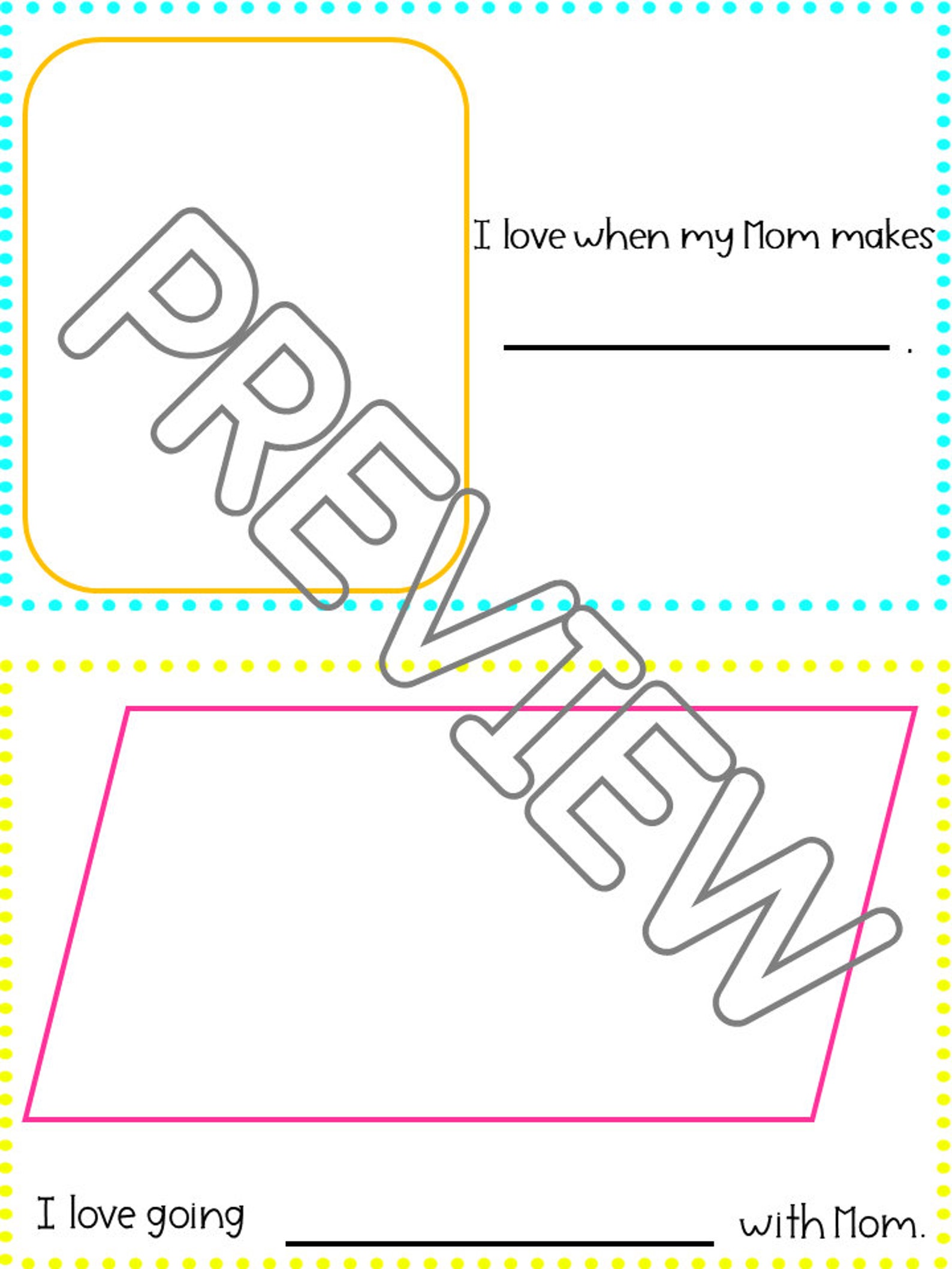 Printable Mother's Day Book, Preschool Mother's Day Project, Mother's ...