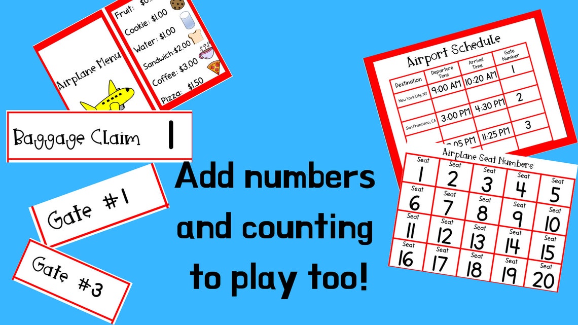 Airport Dramatic Play Set, Airport Pretend Play, Printable Dramatic ...