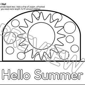 End of School Year Activity, Summer Writing, Summer Craft, Summer Hat ...