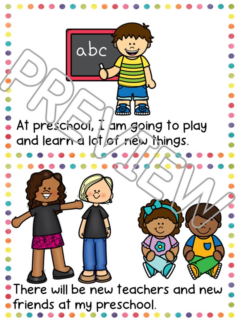 Starting Preschool Social Skills Story, Going to Preschool, First Day ...
