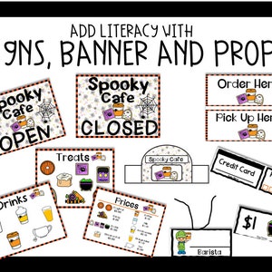 Spooky Cafe Dramatic Play, Halloween Pretend Play Set, Preschool ...