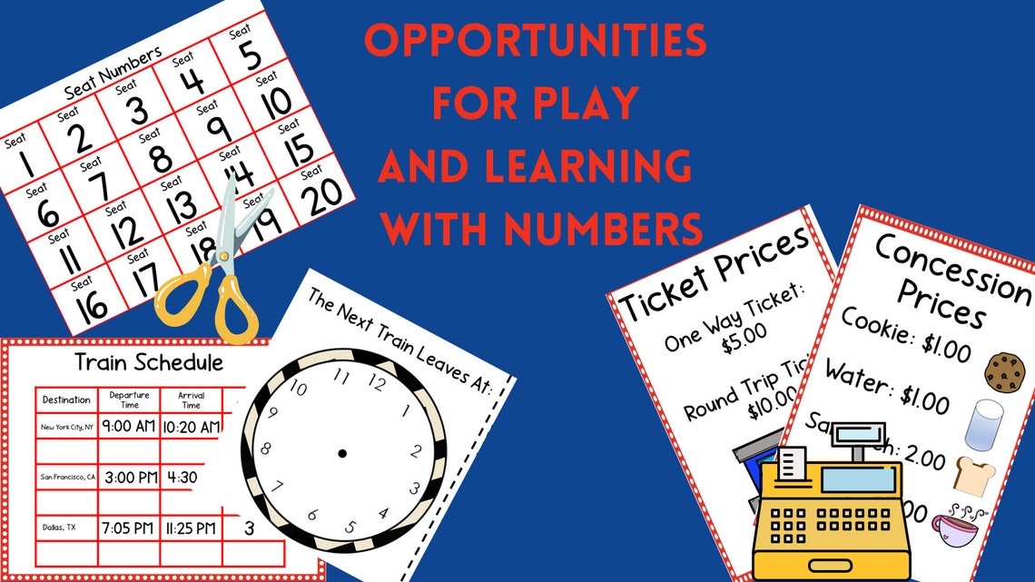 Train Station Dramatic Play Pretend Play Printable Play Kit - Etsy