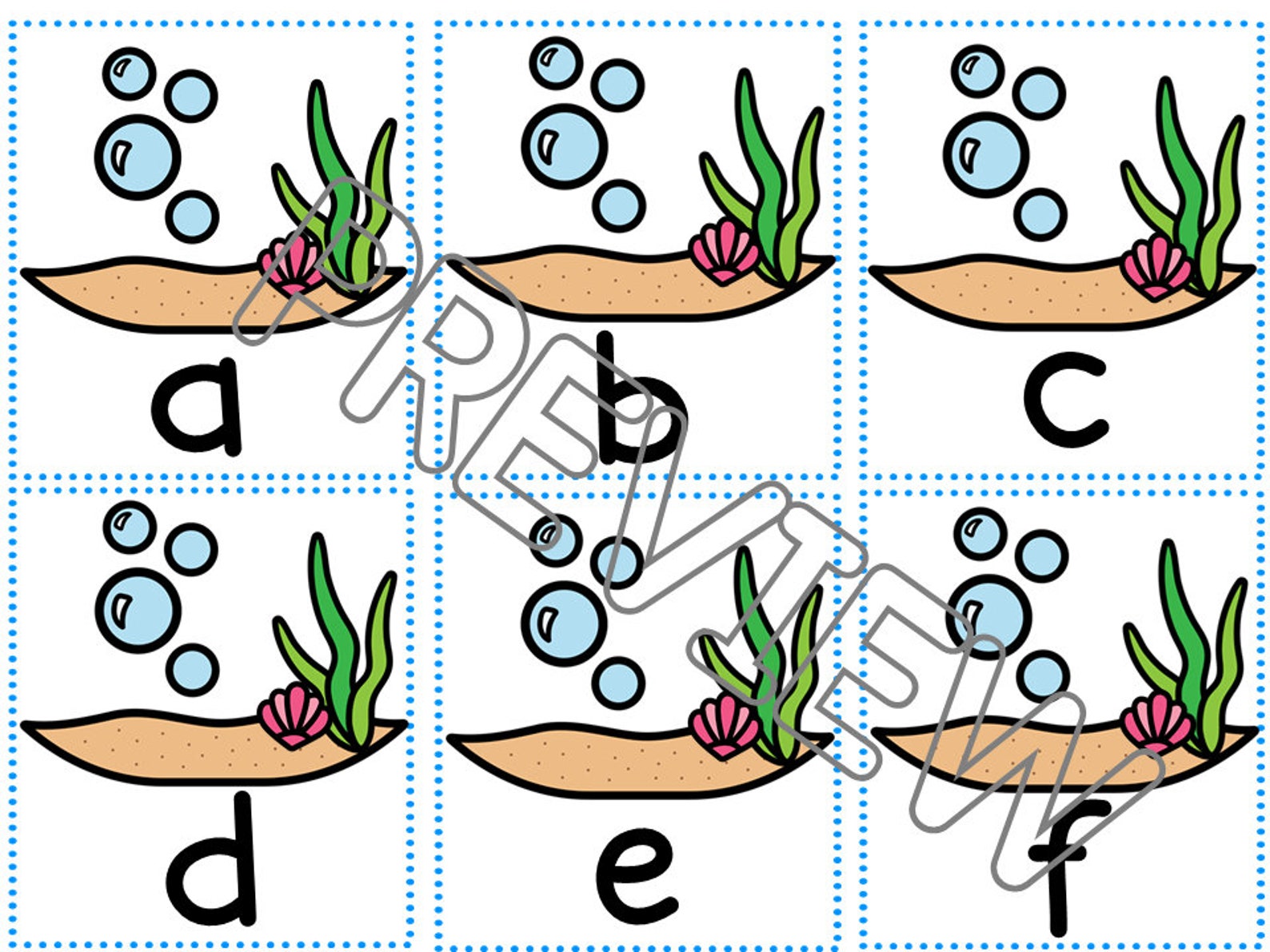 Ocean Theme Learning Game, Letter Match Game, Number Match Game, Ocean ...
