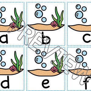 Ocean Theme Learning Game, Letter Match Game, Number Match Game, Ocean ...
