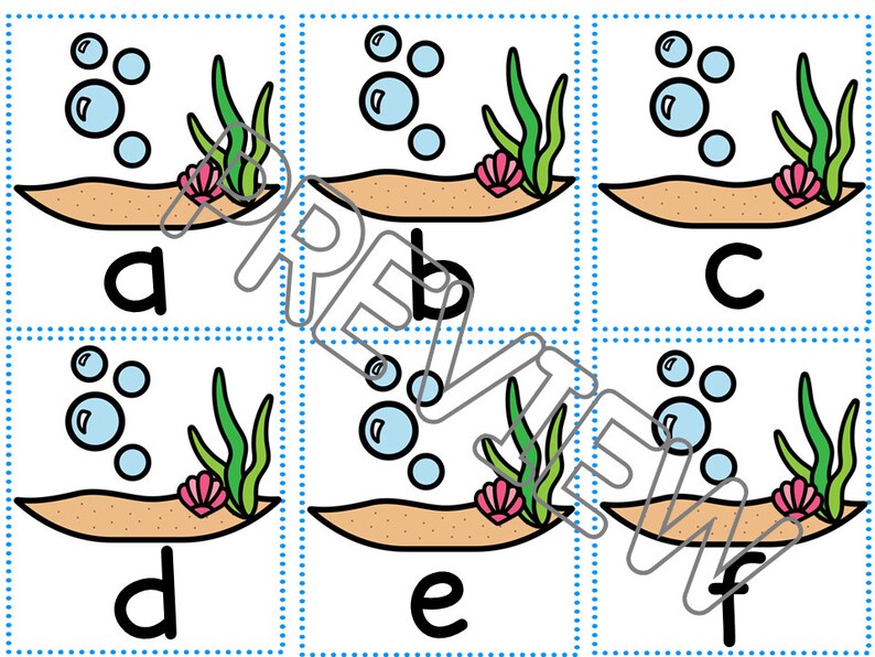 Ocean Theme Learning Game, Letter Match Game, Number Match Game, Ocean ...