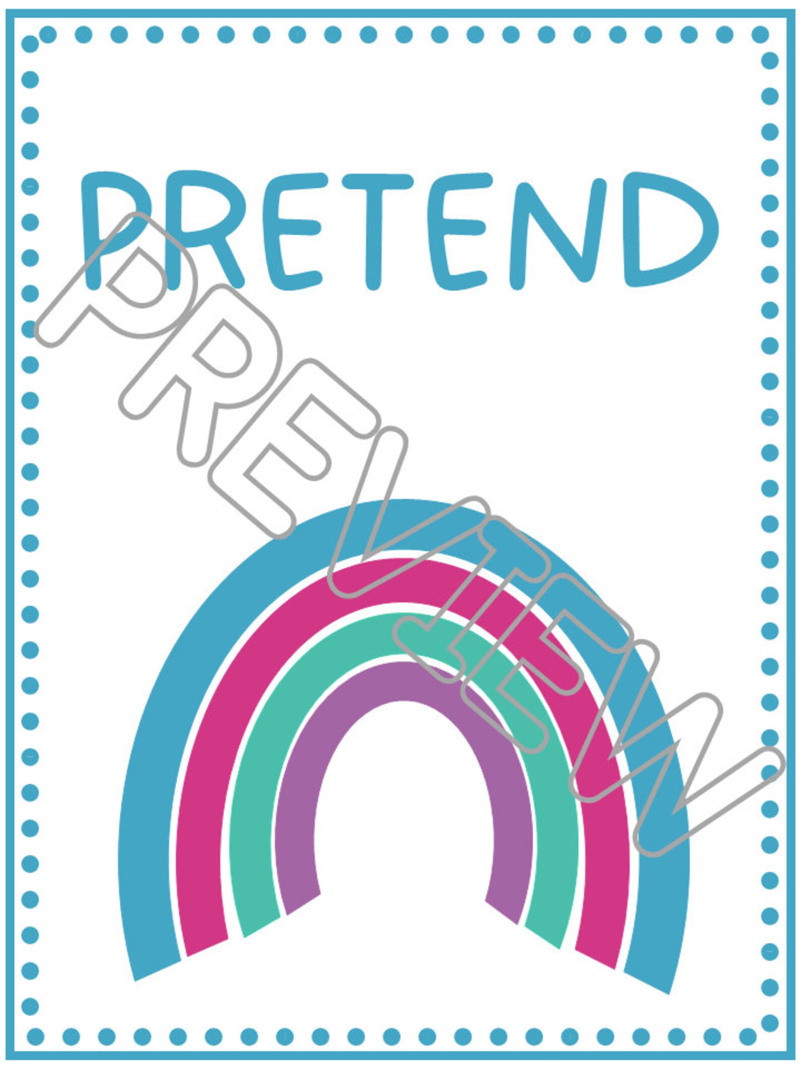 Printable Teal Rainbow Signs, Playroom Signs, Classroom Signs, Play ...