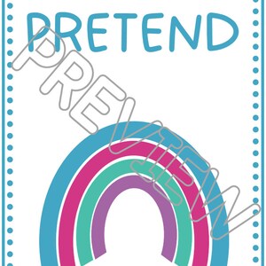 Printable Teal Rainbow Signs, Playroom Signs, Classroom Signs, Play ...