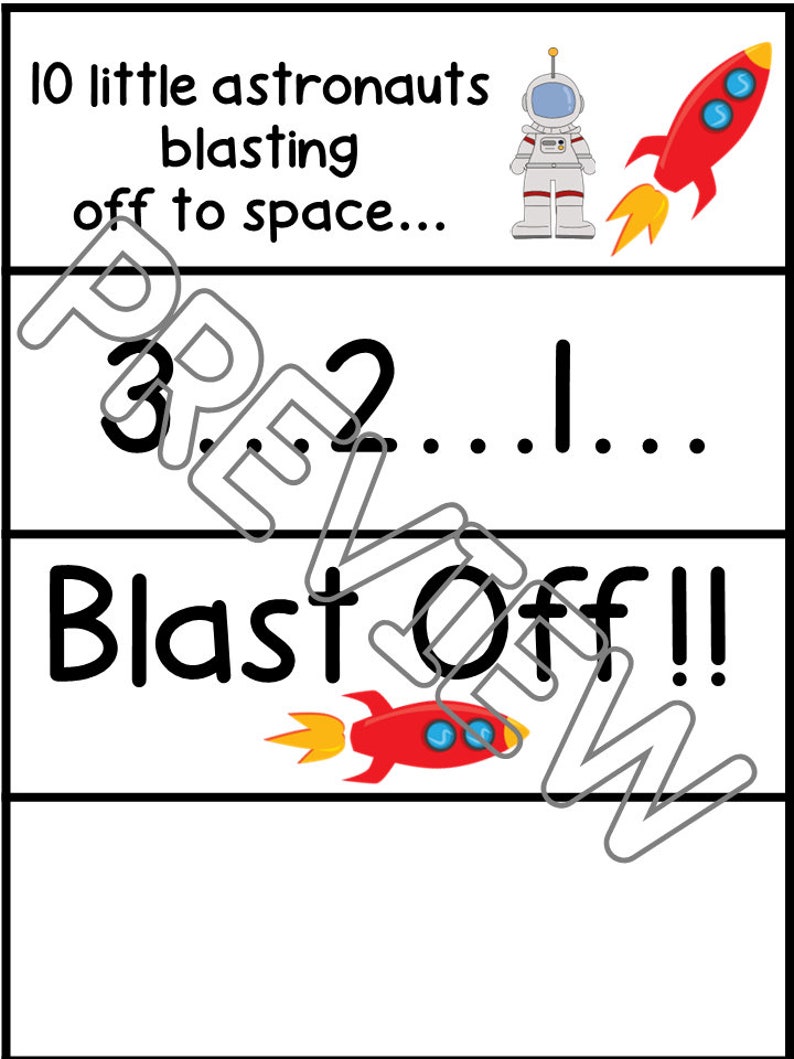 10 Little Astronauts Space Song, Preschool Space Song - Etsy