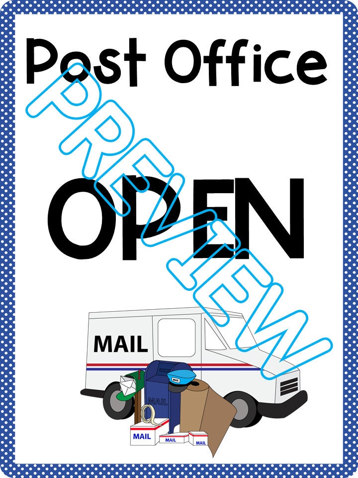 Post Office Dramatic Play Set, Printable Play, Pretend Play Kit ...