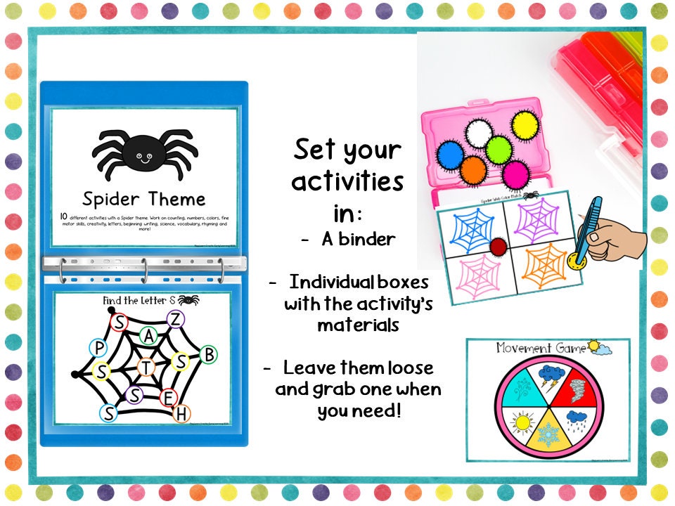 November Preschool Learning Binder, Spider Theme, Weather Theme ...