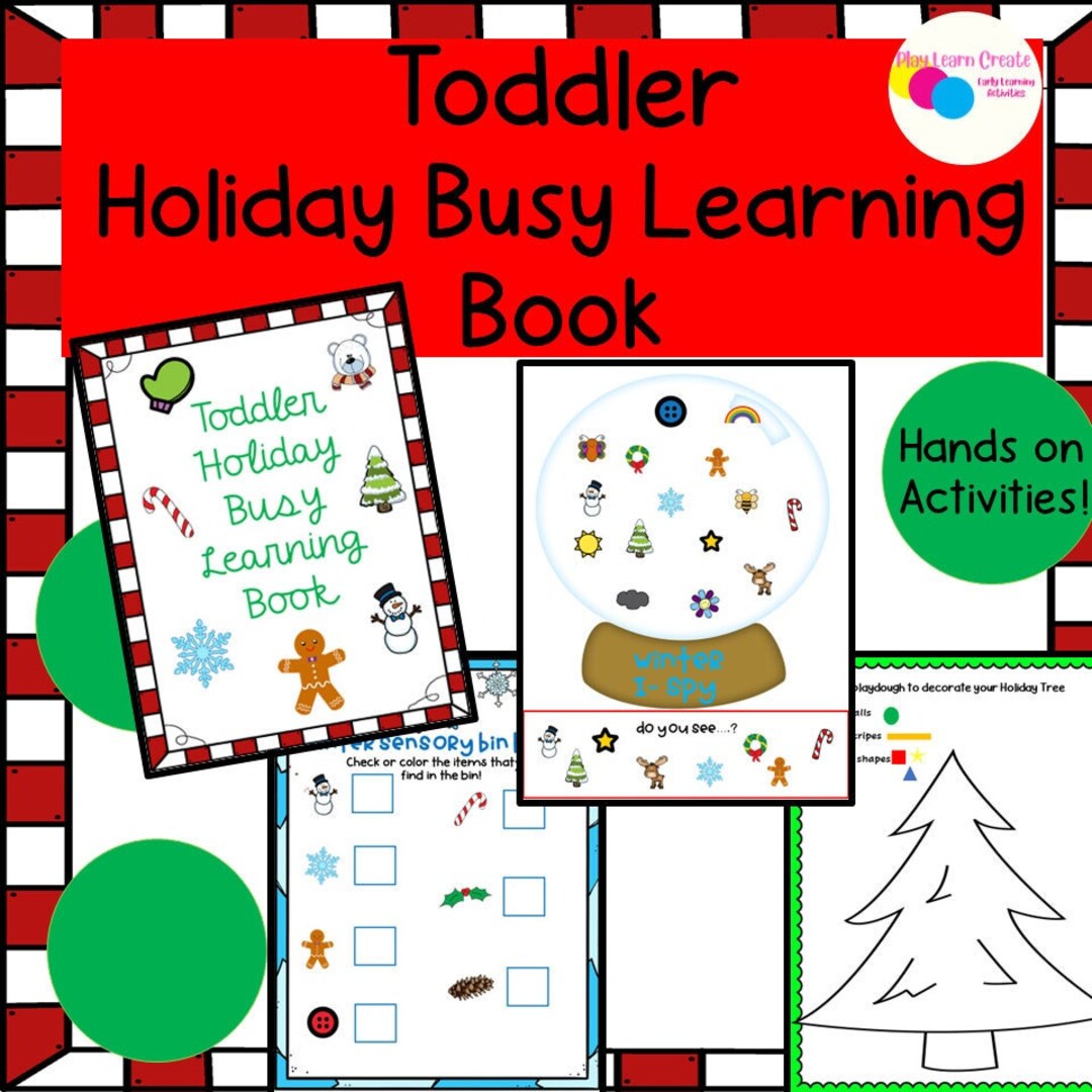 Toddler Christmas Busy Book, Christmas Busy Book, Learning Book for ...