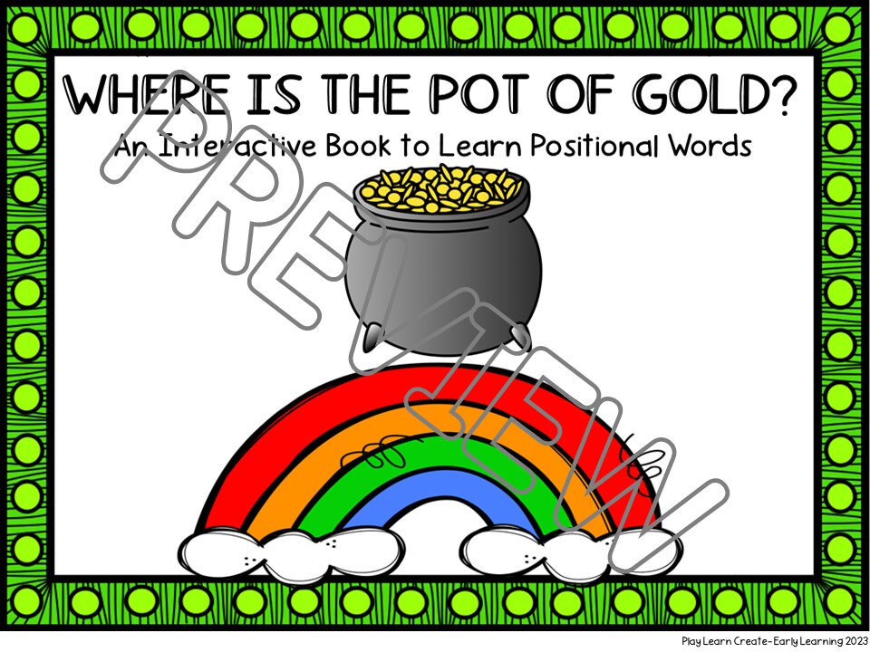 St. Patrick's Day Preschool Activity, Pot of Gold Book, Preschool ...