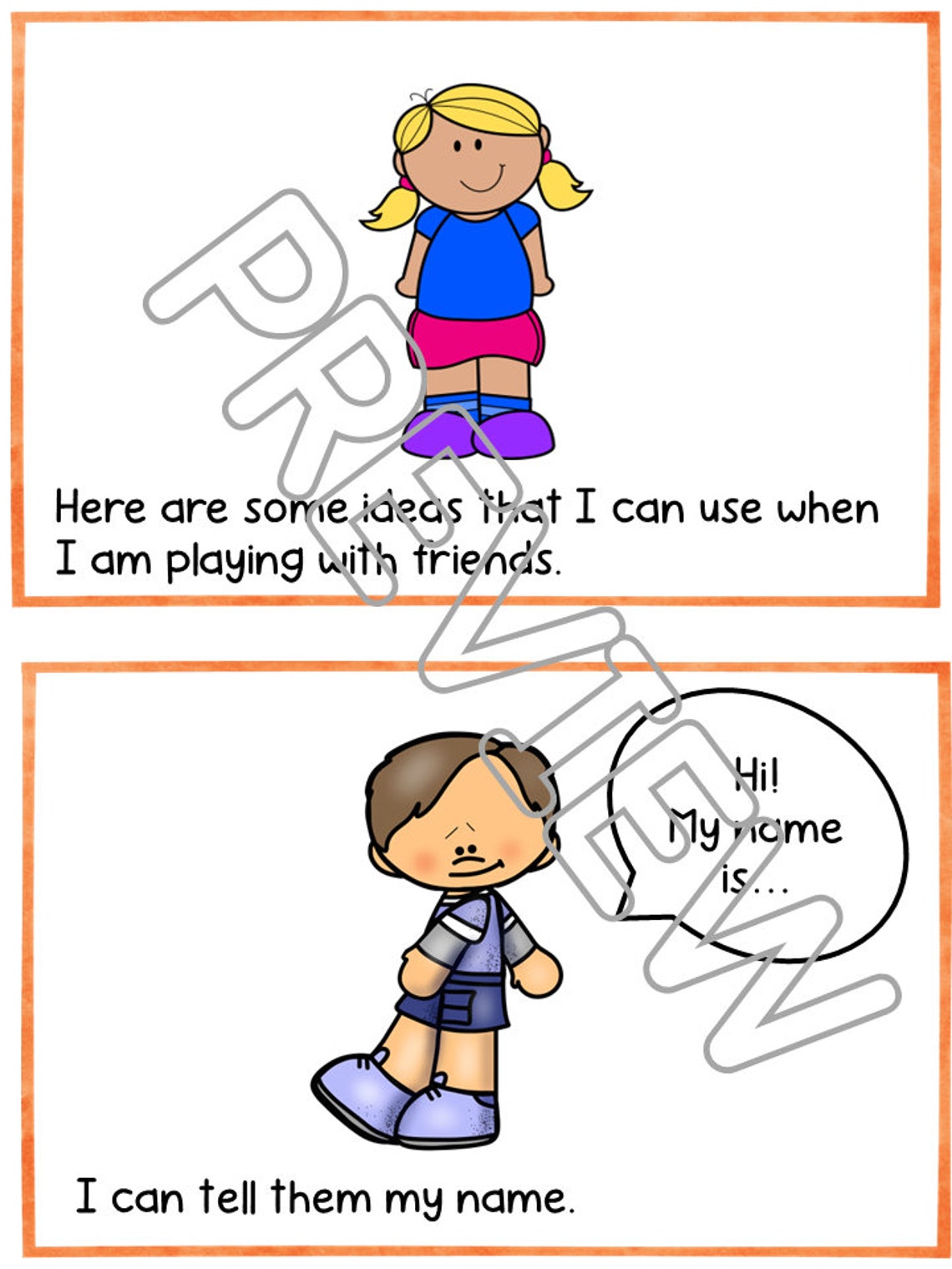 Playing With Friends Social Skills Story Printable Social - Etsy