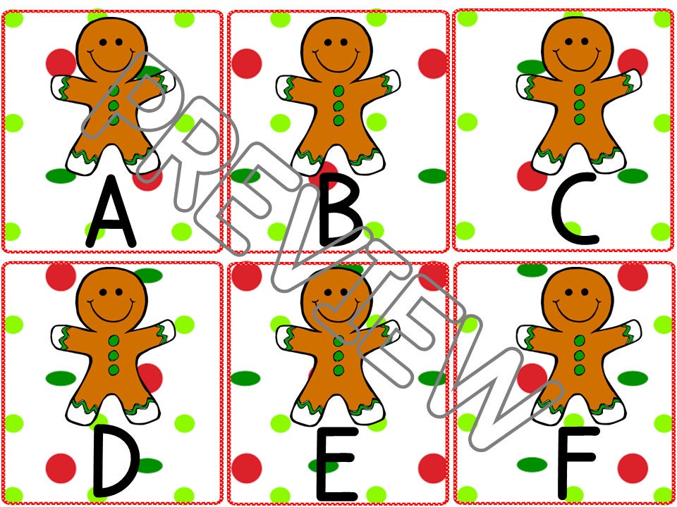 Gingerbread Letter and Number Games, Gingerbread Preschool Math ...