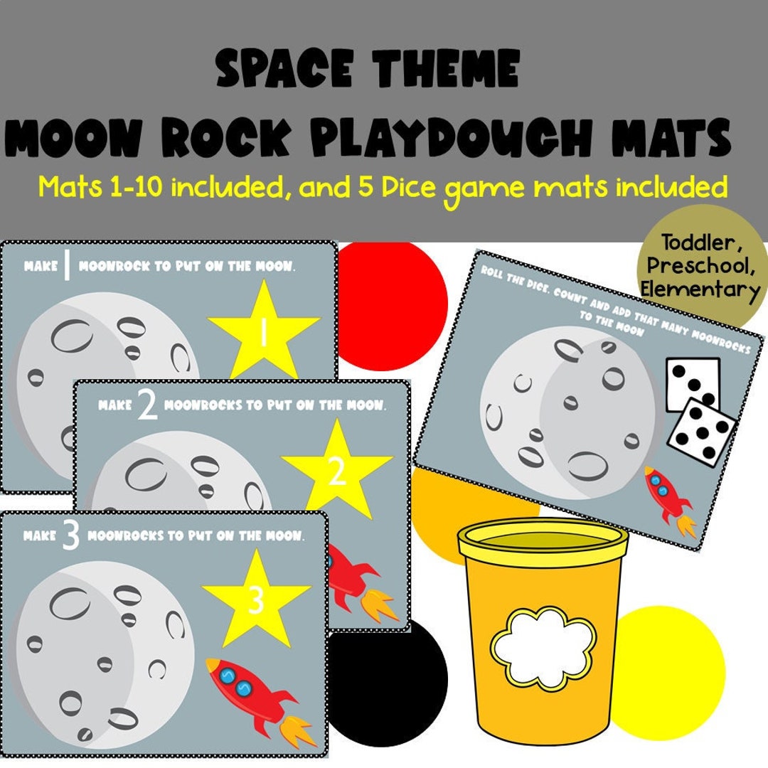 Space Theme Playdough, Playdough Mats, Playdough Mat Number Printables ...