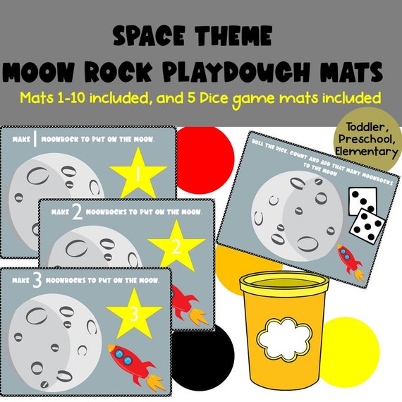 Space Theme Playdough Playdough Mats Playdough Mat Number | Etsy