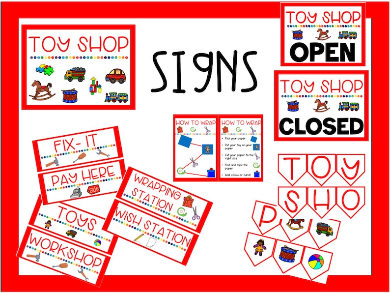 Toy Shop Dramatic Play Set, Toy Workshop Pretend Play, Santa's Toy Shop ...