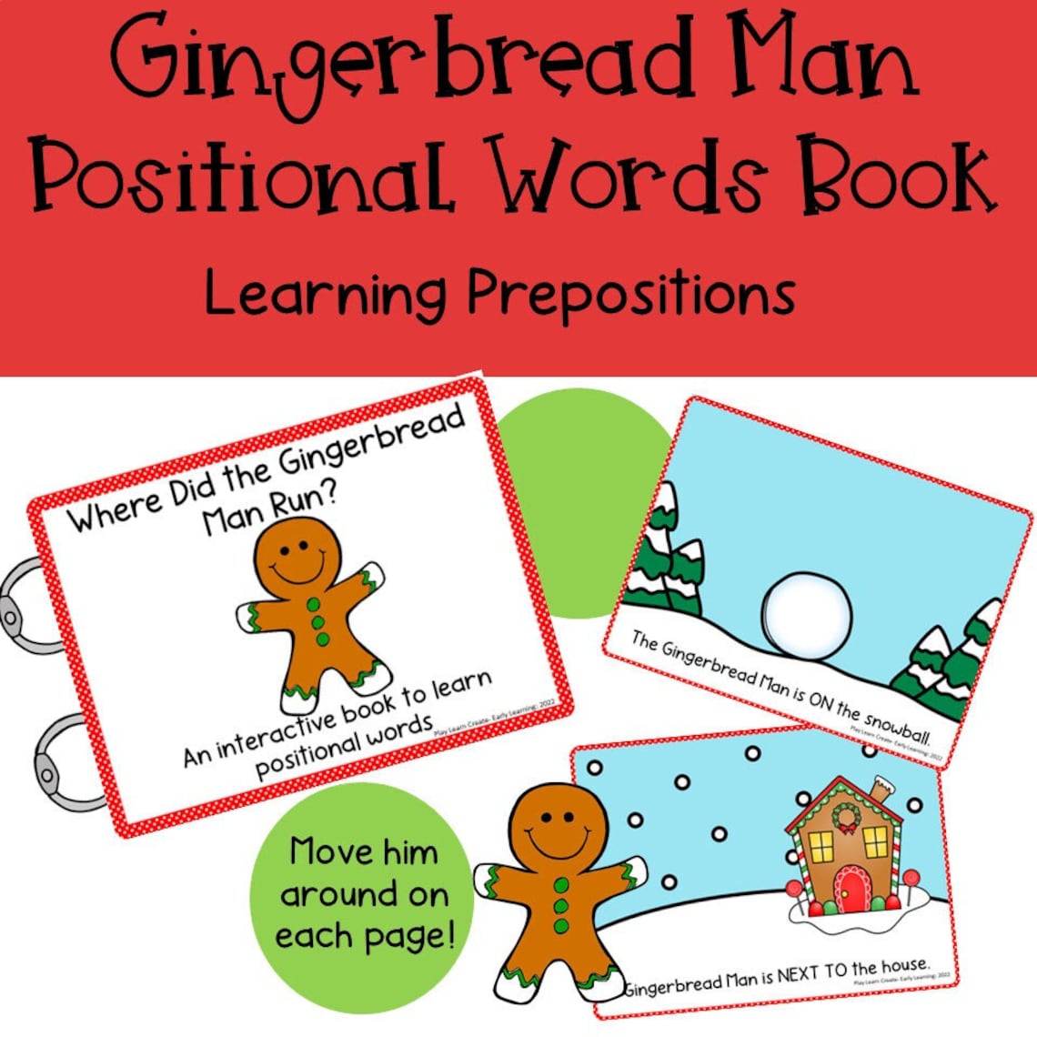 Gingerbread Man Interactive Book, Gingerbread Man Prepositions ...