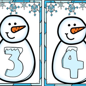 Winter Letter Cards, Winter Number Cards, Preschool Learning Activities ...
