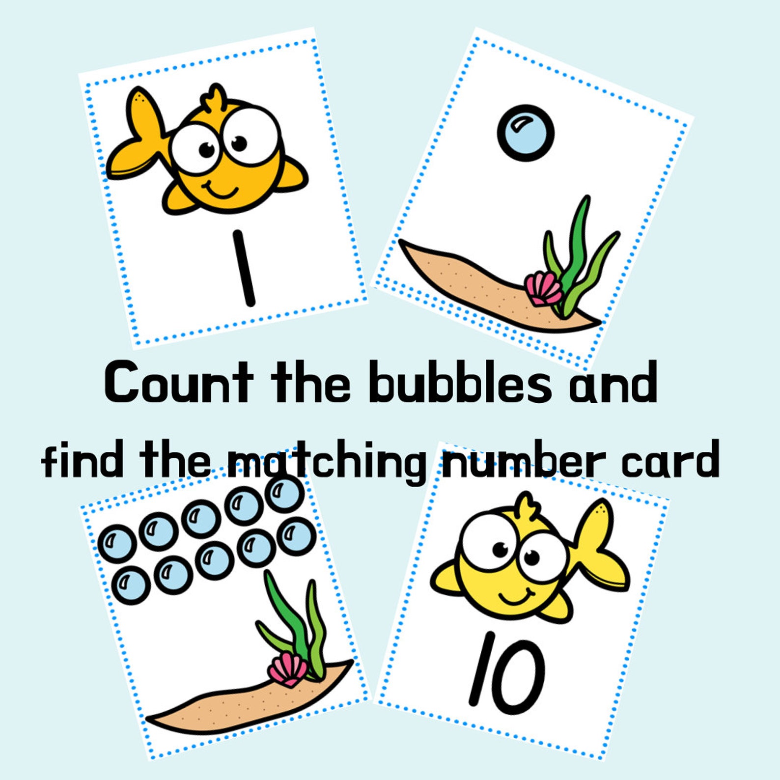 Ocean Theme Learning Game Letter Match Game Number Match | Etsy