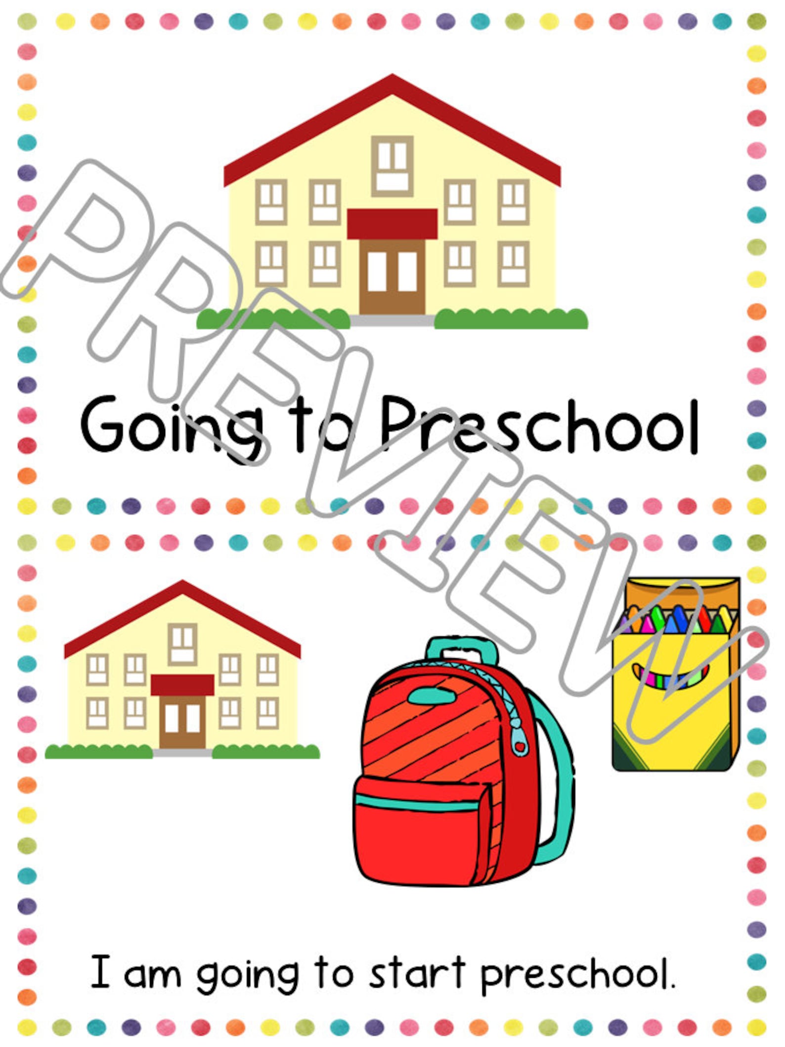 Starting Preschool Social Skills Story, Going to Preschool, First Day ...