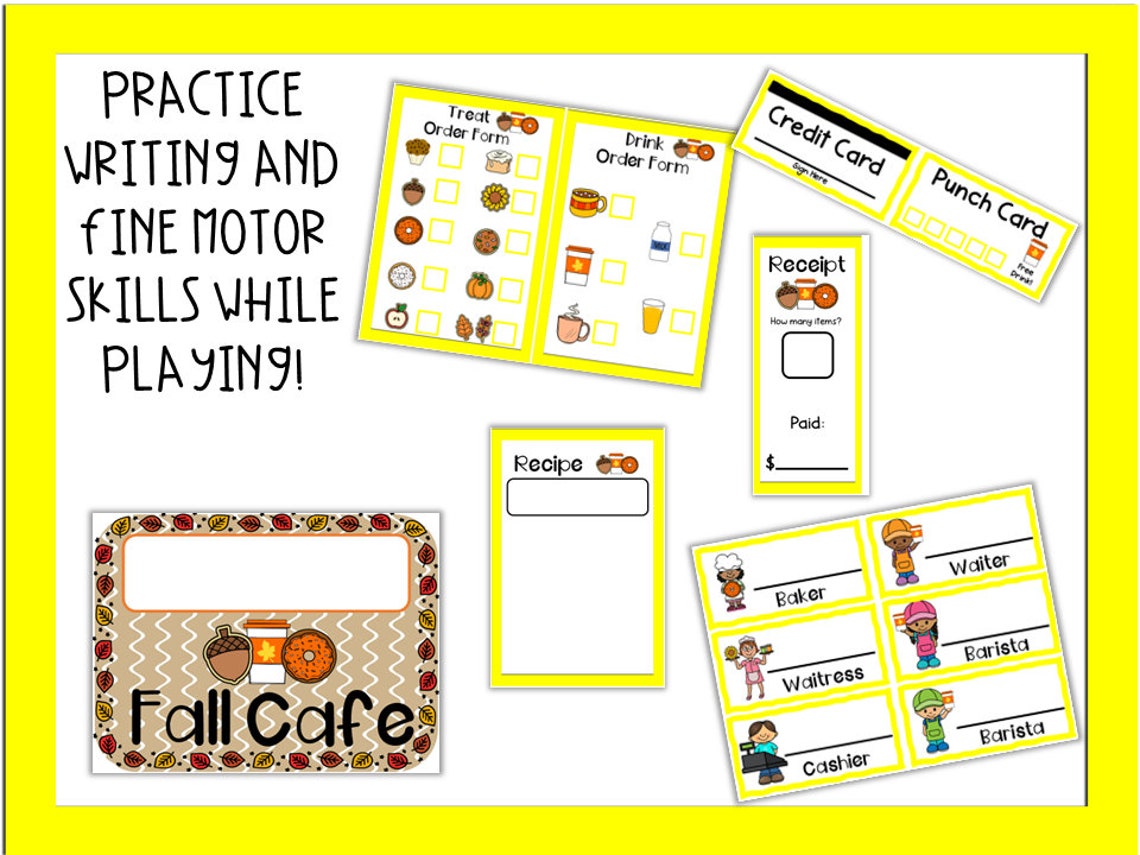 Fall Cafe Dramatic Play, Coffee Shop Dramatic Play, Fall Pretend Play ...