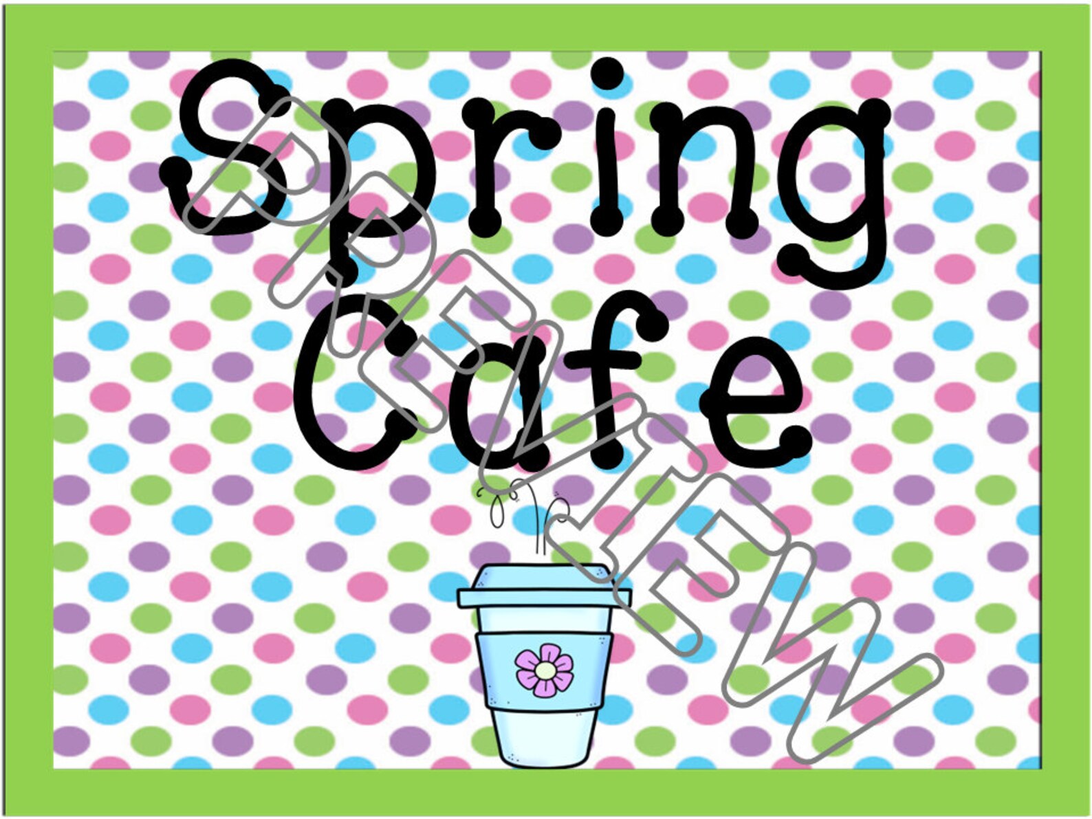 Spring Cafe Dramatic Play Set, Spring Pretend Play Set, Writing Set ...