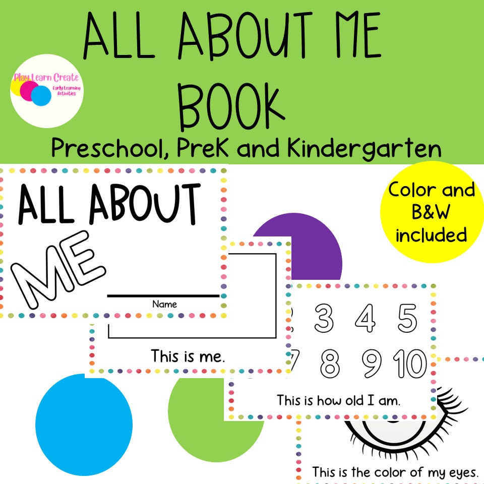 All About Me Theme Bundle, All About Me Preschool Activities, All About ...