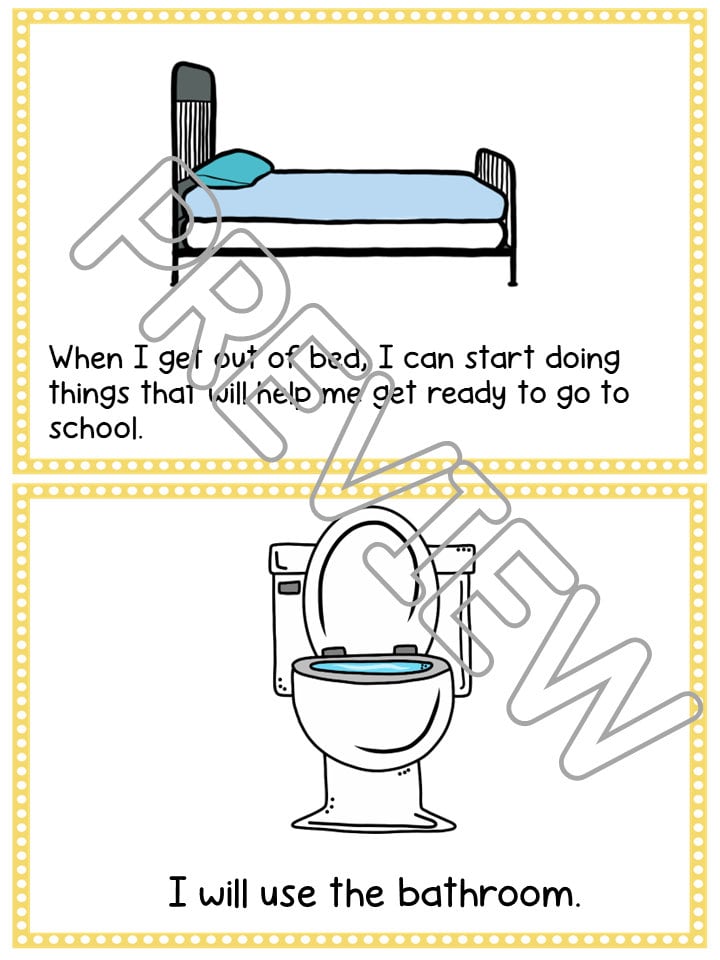 Getting Ready for School Social Skills Story, Morning Routine Visuals ...