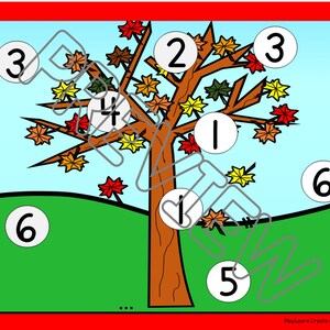Fall Theme Math Game for Preschool, Roll and Cover Math Activity ...