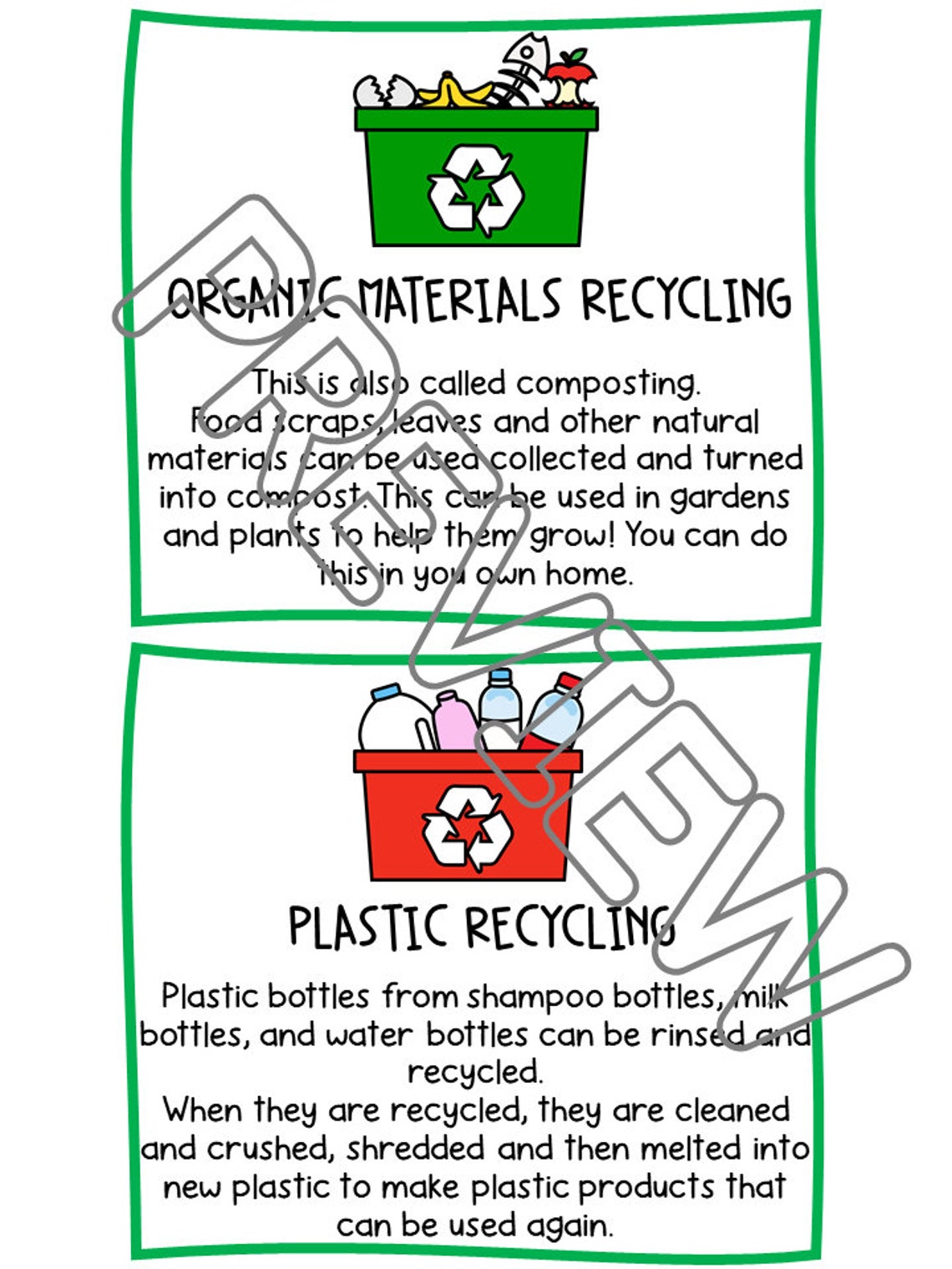 Printable Recycling Lesson, Recycling Lesson, Recycling Activity, Earth ...