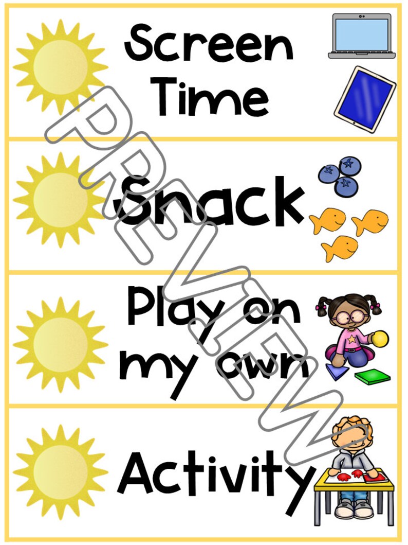 Printable Summer Picture Schedule Cards, Visual Schedule for Summer ...