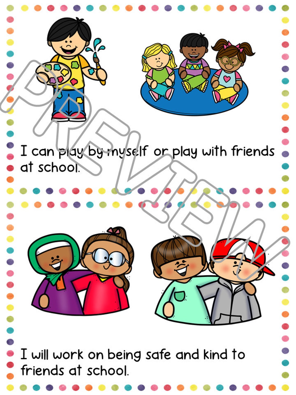 Starting Preschool Social Skills Story, Going to Preschool, First Day ...