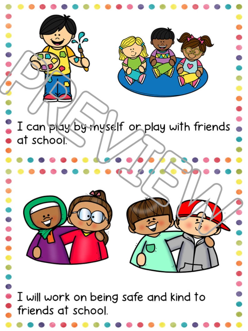 Starting Preschool Social Skills Story, Going to Preschool, First Day ...