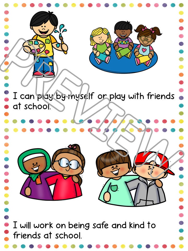 Starting Preschool Social Skills Story, Going to Preschool, First Day ...