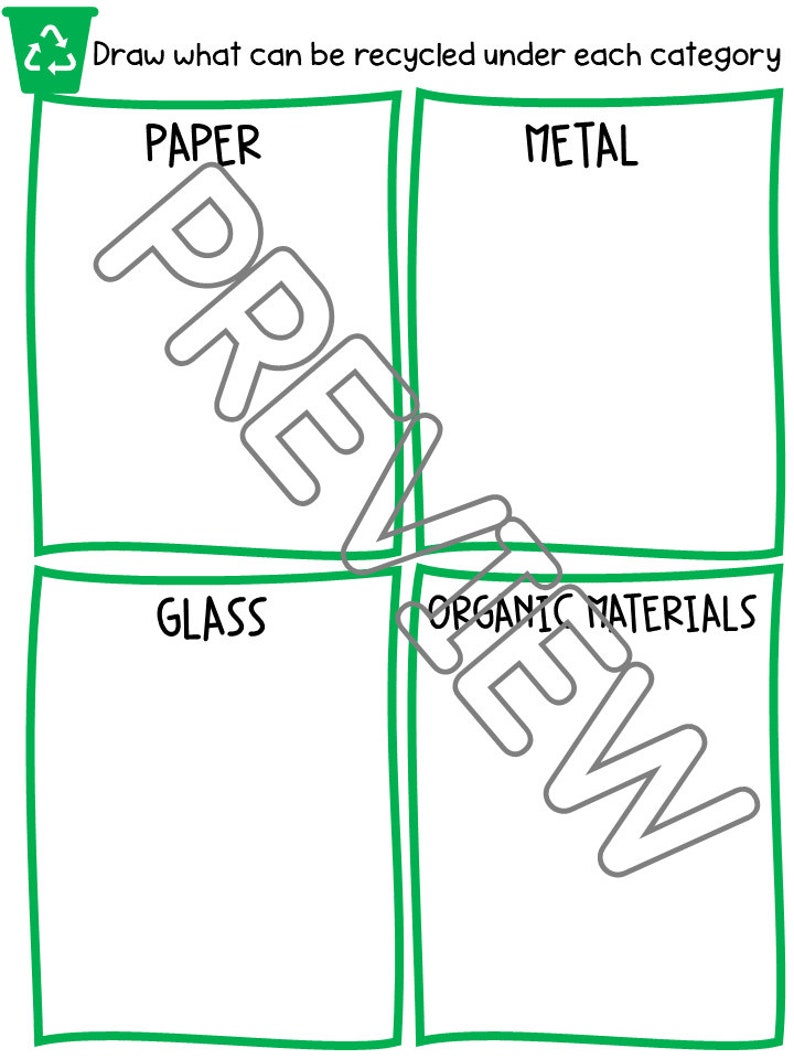 Printable Recycling Lesson, Recycling Lesson, Recycling Activity, Earth ...