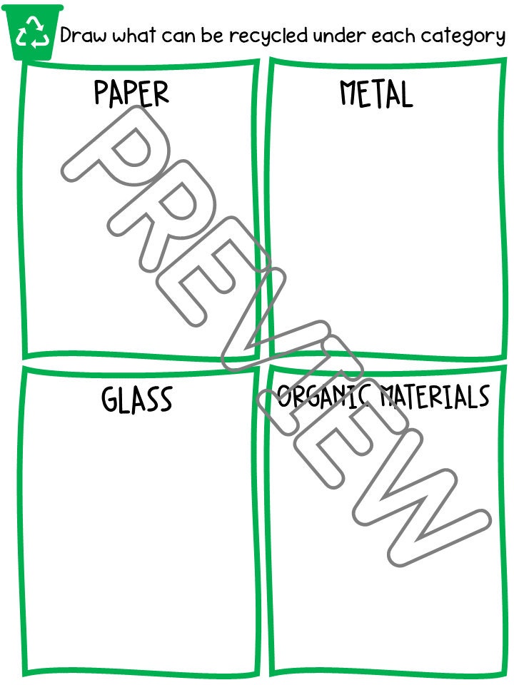 Printable Recycling Lesson, Recycling Lesson, Recycling Activity, Earth ...