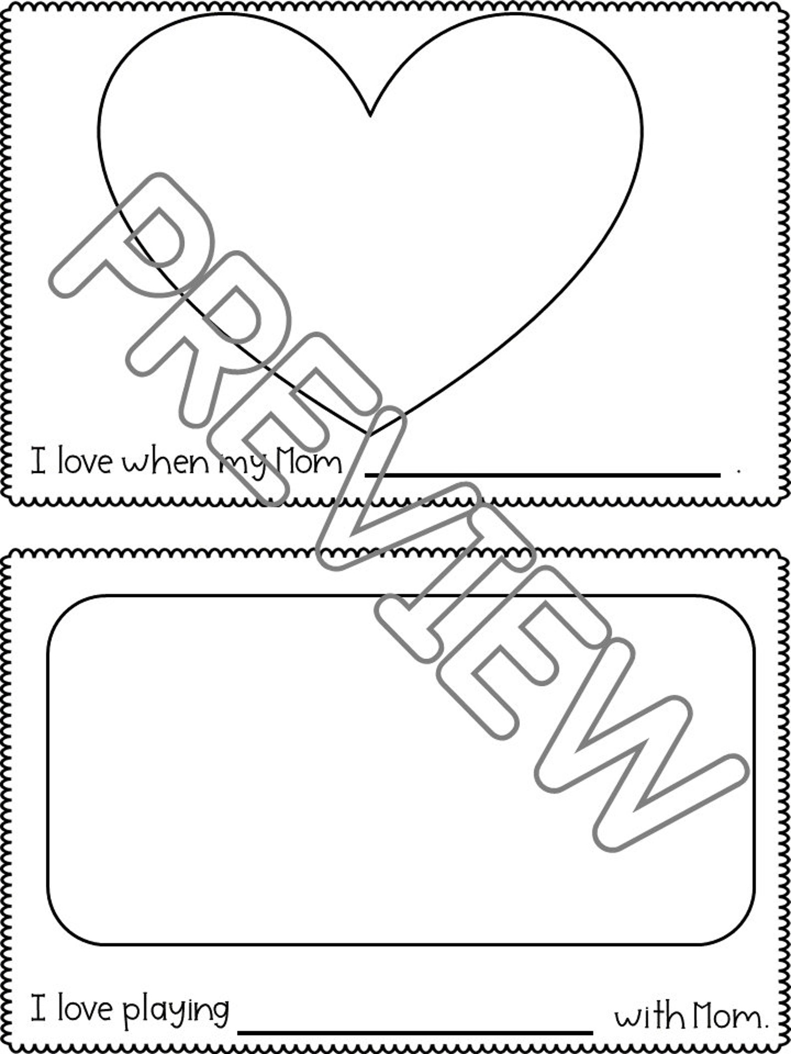 Printable Mother's Day Book, Preschool Mother's Day Project, Mother's ...