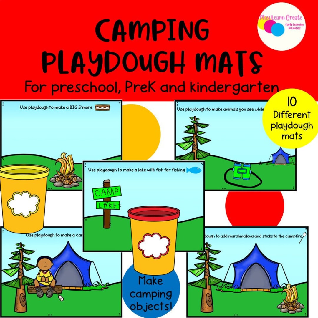 Camping Theme Playdough Mat, Camping Theme Learning, Camping Theme ...