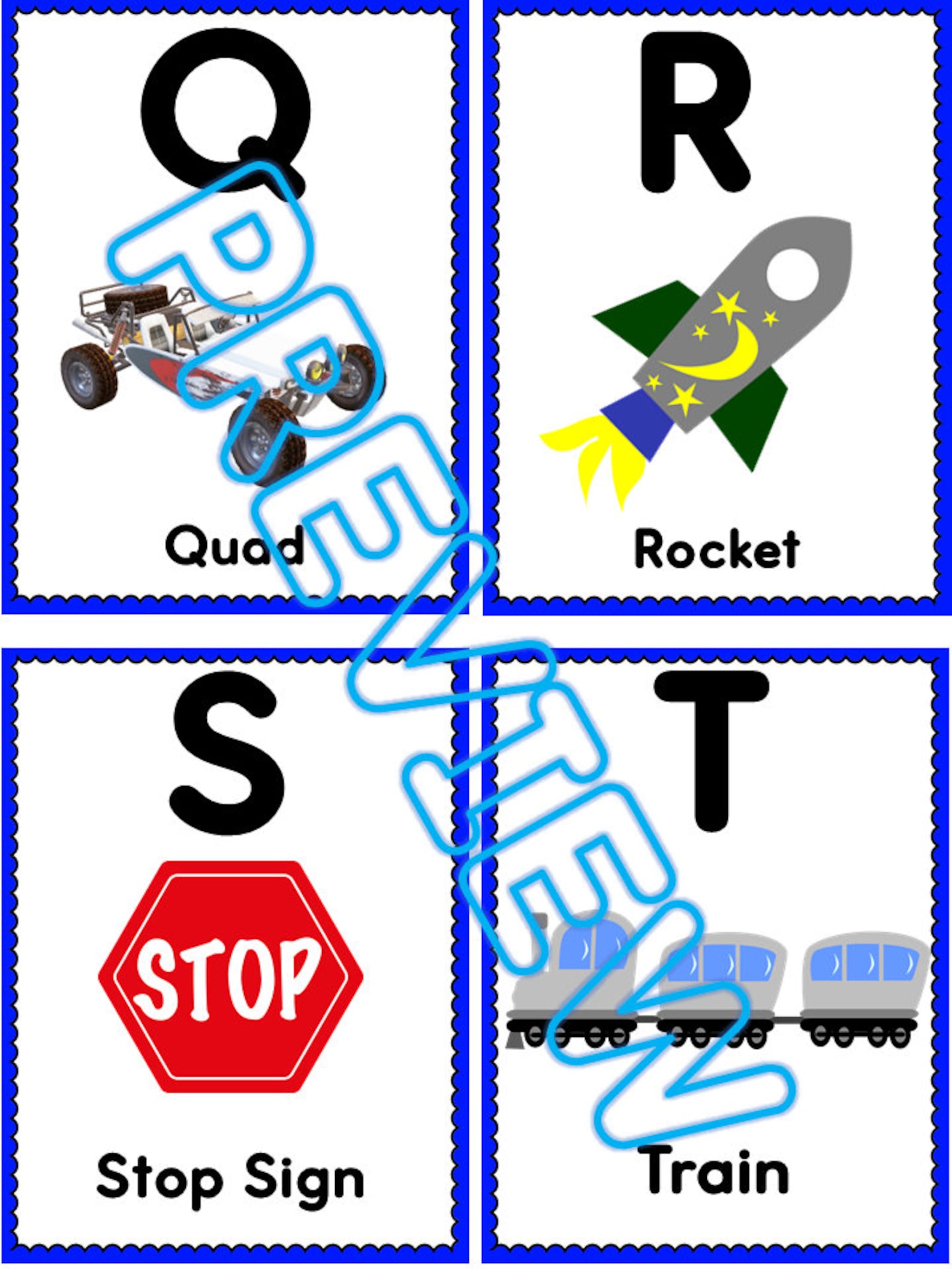 Printable Alphabet Cards, Transportation Theme Alphabet, ABC Cards ...
