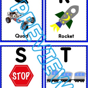 Printable Alphabet Cards, Transportation Theme Alphabet, ABC Cards ...